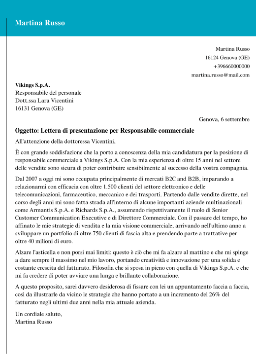 Modelli di lettera di presentazione da scaricare