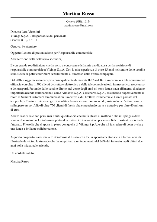 Modelli di lettera di presentazione da scaricare