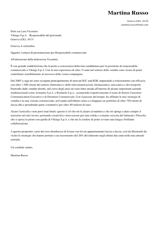 Modelli di lettera di presentazione da scaricare