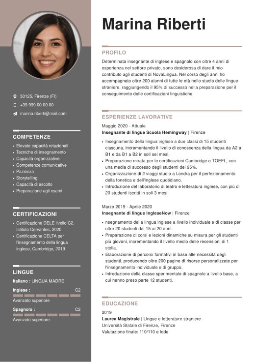 Modelli di curriculum vitae personalizzati da scaricare