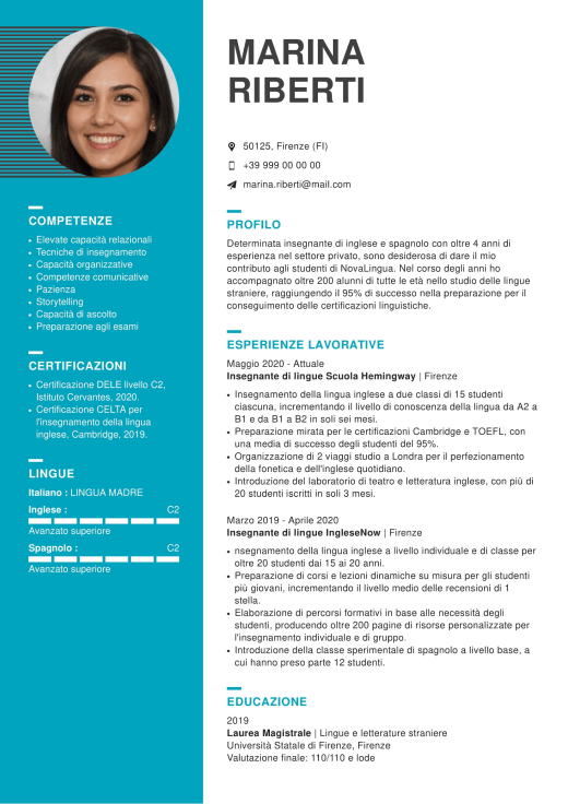 Modelli di curriculum vitae personalizzati da scaricare