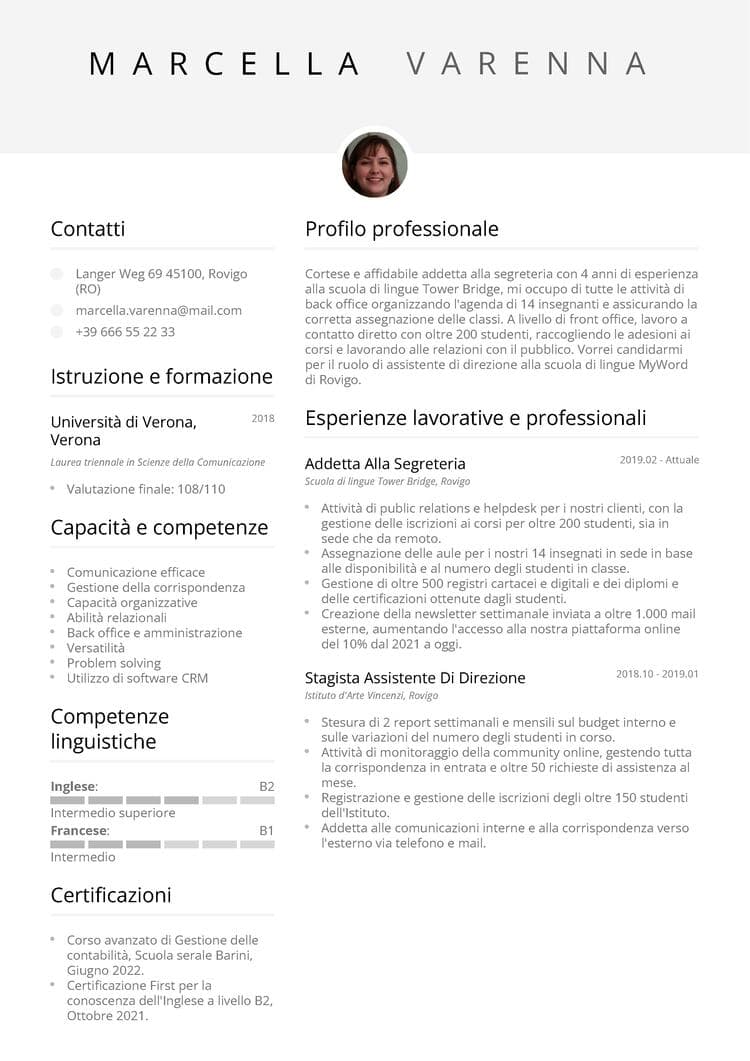 Curriculum vitae PDF: 30 curriculum da compilare online
